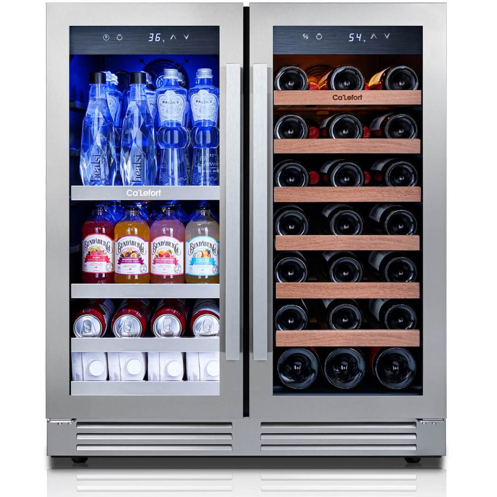 30'' Dual Zone Wine and Beverage Fridge with French Door – Ca'Lefort