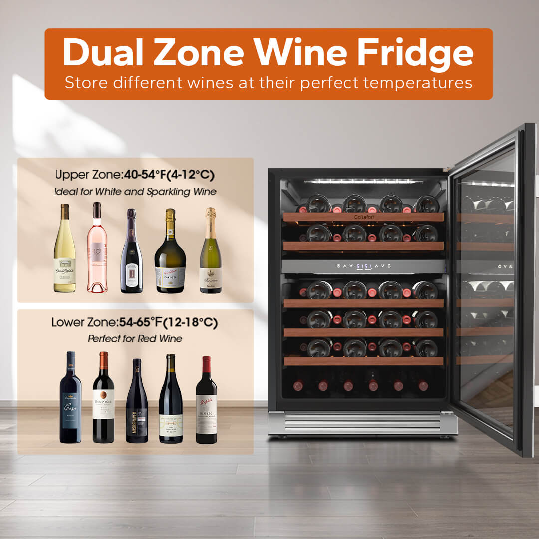 Ca'Lefort 24” Freestanding & Built-in 46 Bottle Dual Zone Wine Fridge