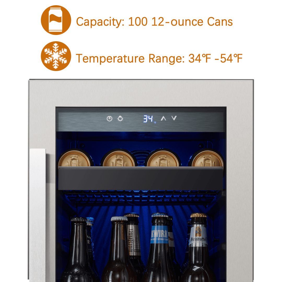 30'' Wine & Beverage Fridge Bundle by Ca'Lefort, Bulit in & FreeStanding