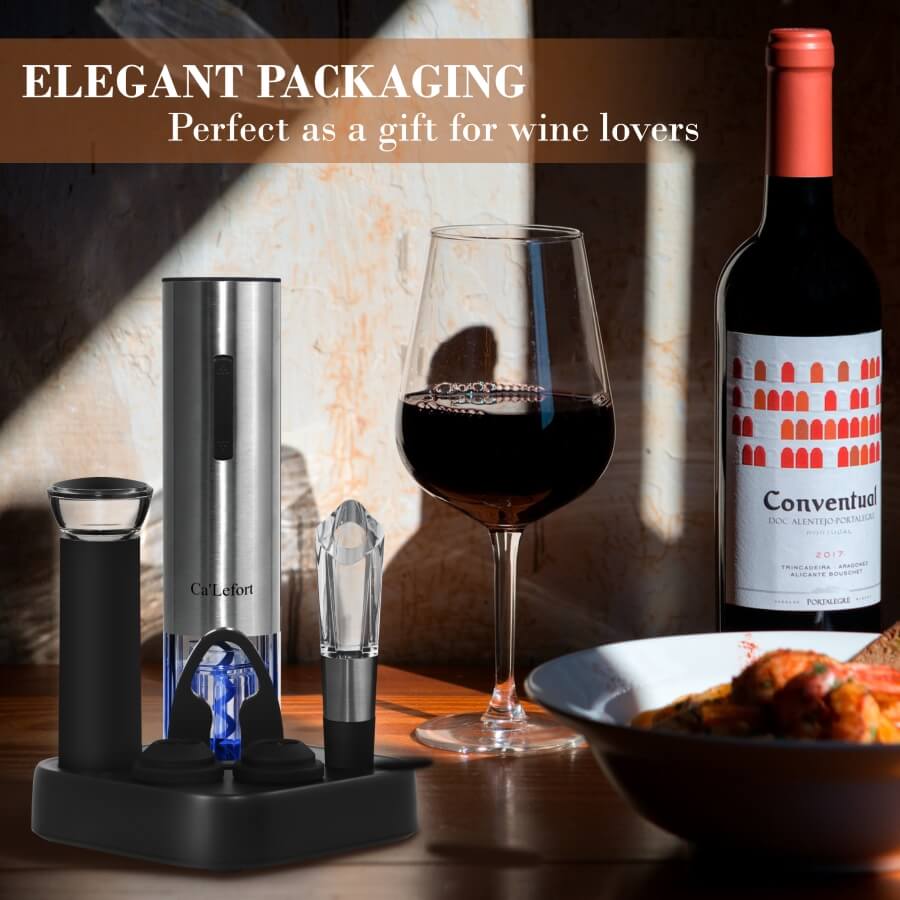 Ca'Lefort 7-1 Electric Wine Opener with Rechargeable Corkscrew Kit